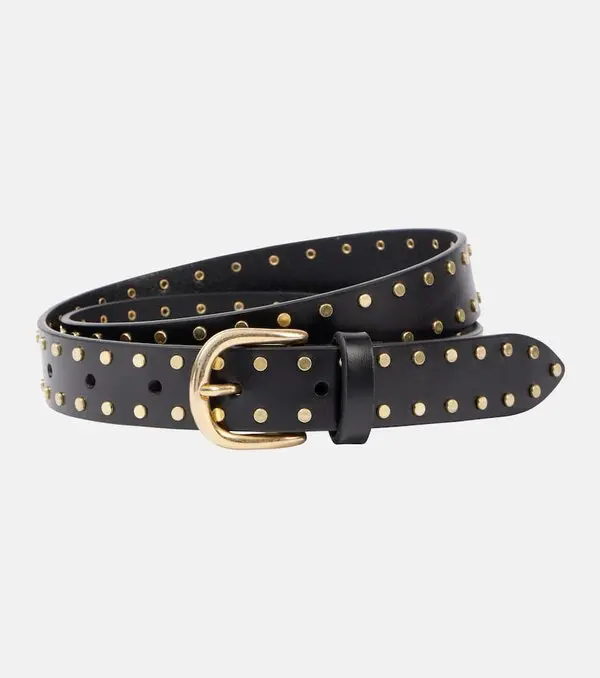 Isabel Marant Zap Studded Leather Belt - Black