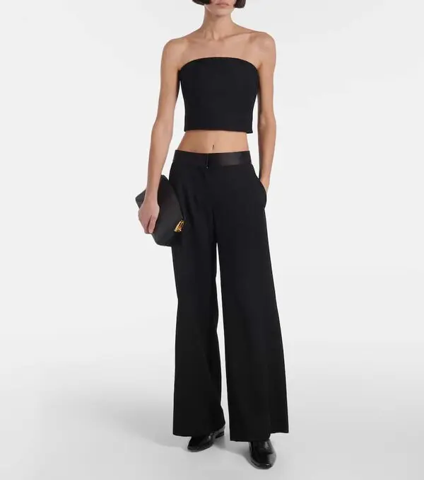 Wardrobe.NYC Wool-blend Bustier - Black