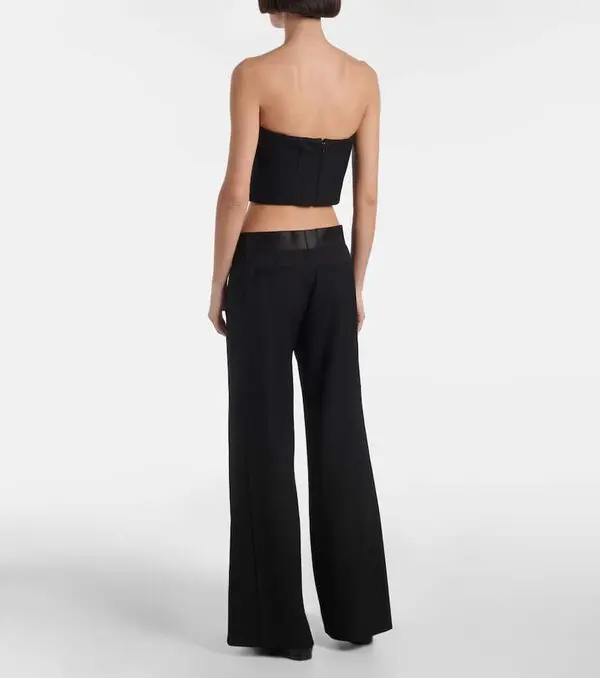 Wardrobe.NYC Wool-blend Bustier - Black