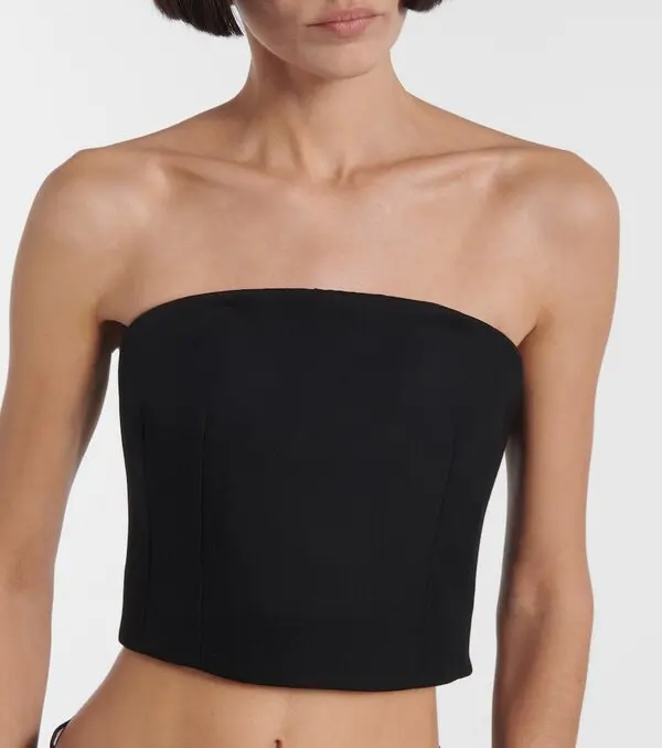 Wardrobe.NYC Wool-blend Bustier - Black