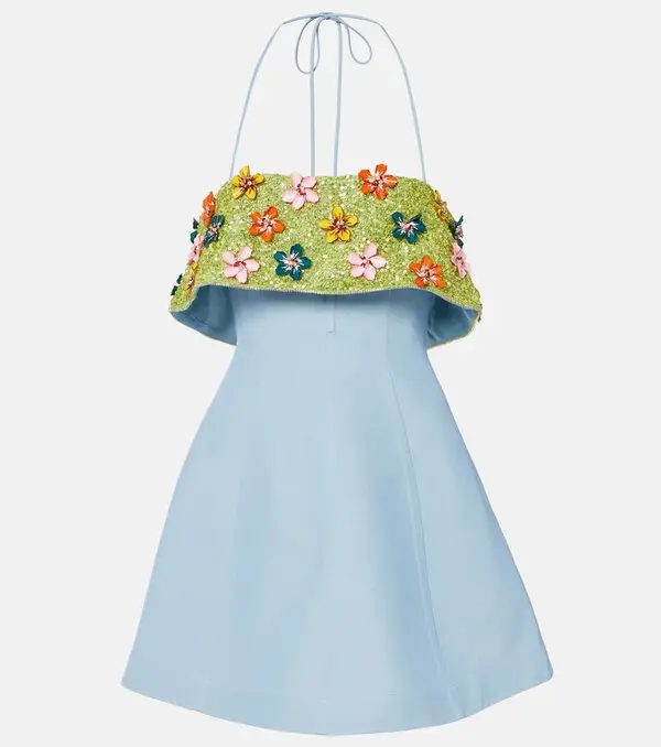 ALEMAIS Alémais Yasmine Embellished Minidress - Blue