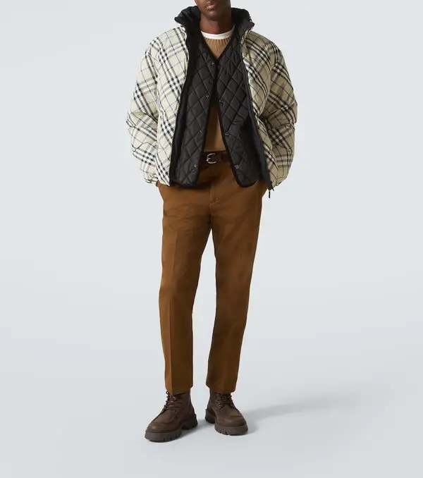 Burberry Check Reversible Down Jacket - Beige