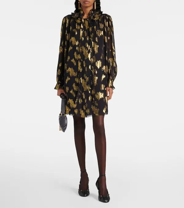 Chloé Ruffled Silk-blend Minidress