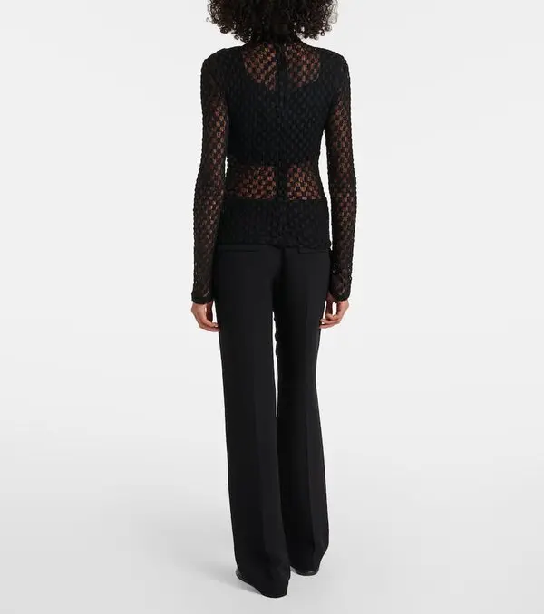 RÓHE Cotton-blend Lace Turtleneck Top
