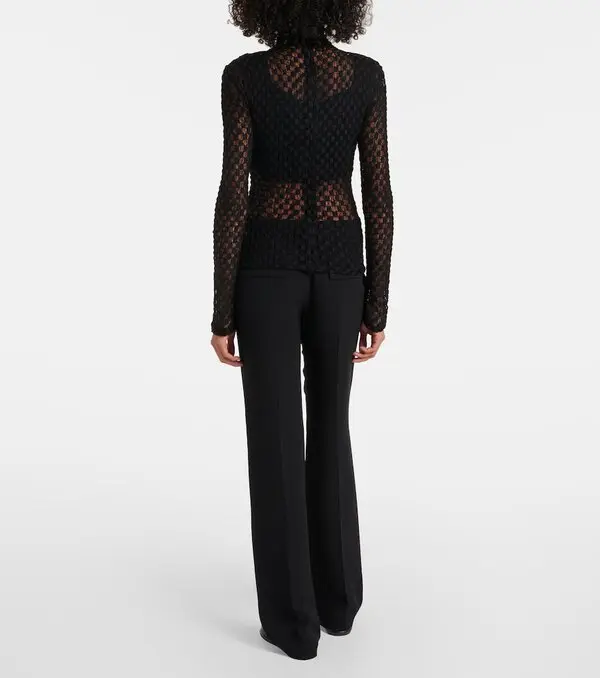 RÓHE Cotton-blend Lace Turtleneck Top