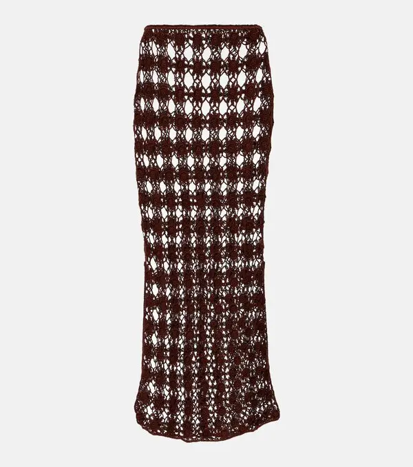 Anna Kosturova Bella Crochet Maxi Skirt - Brown
