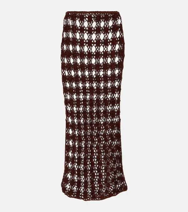 Anna Kosturova Bella Crochet Maxi Skirt - Brown