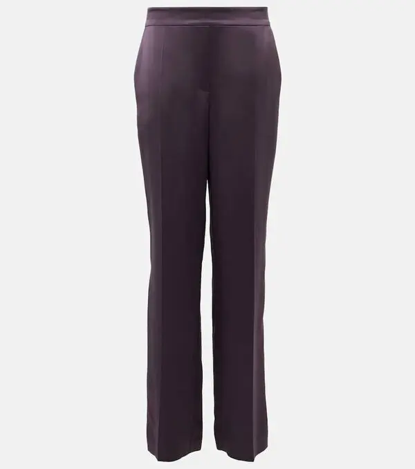 JOSEPH Tova High-rise Wide-leg Silk Pants - Purple