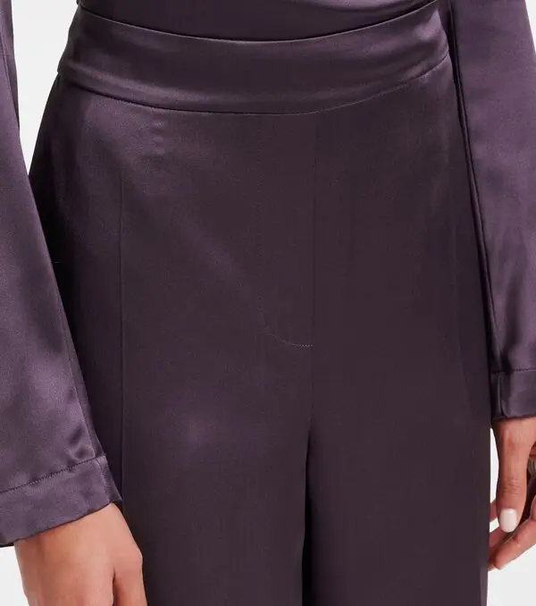 JOSEPH Tova High-rise Wide-leg Silk Pants - Purple