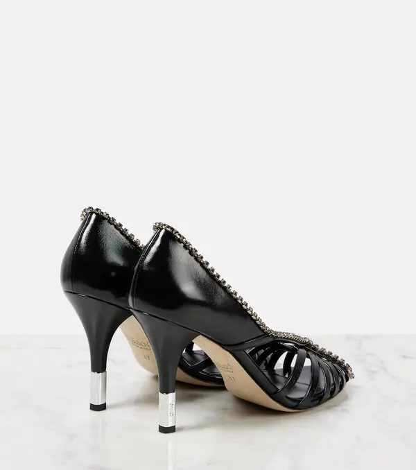 Chloé Leonie Embellished Leather Pumps