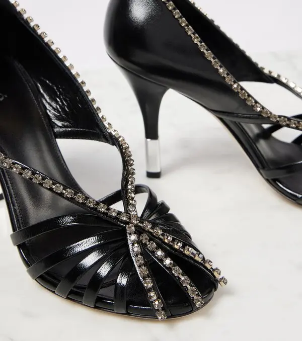 Chloé Leonie Embellished Leather Pumps