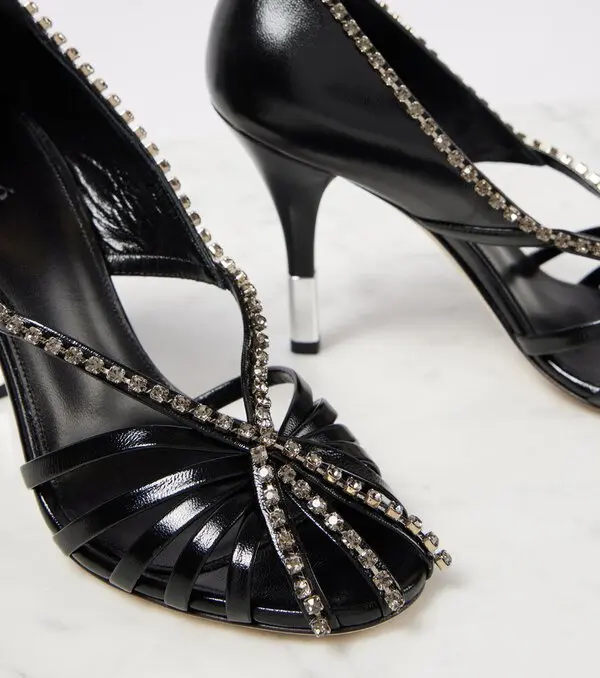 Chloé Leonie Embellished Leather Pumps - Black
