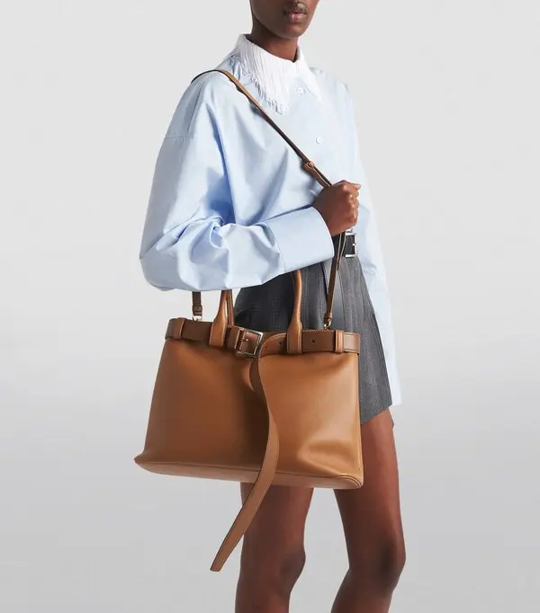 Prada Leather Buckle Tote