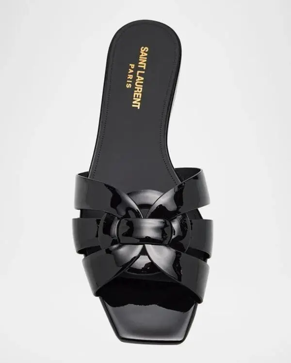Saint Laurent Nu Pieds Flat Sandals - Black