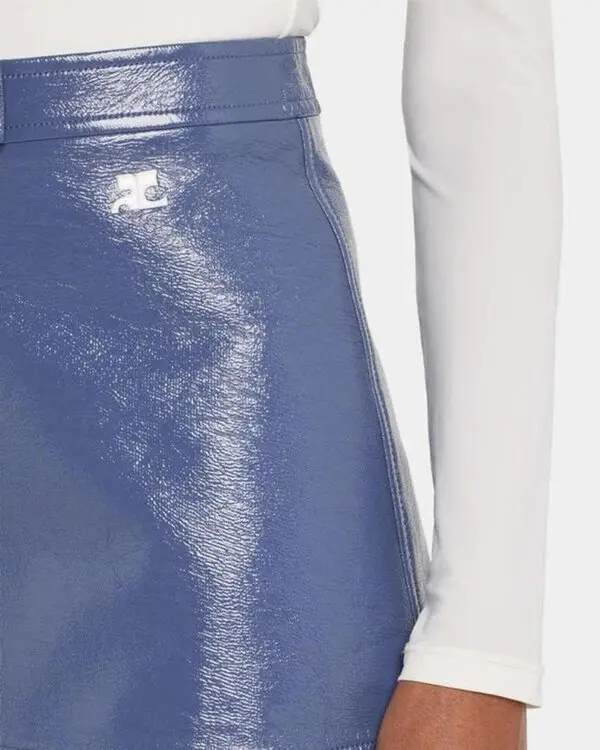 COURREGES Vinyle Reedition Mini Skirt - Dkblue