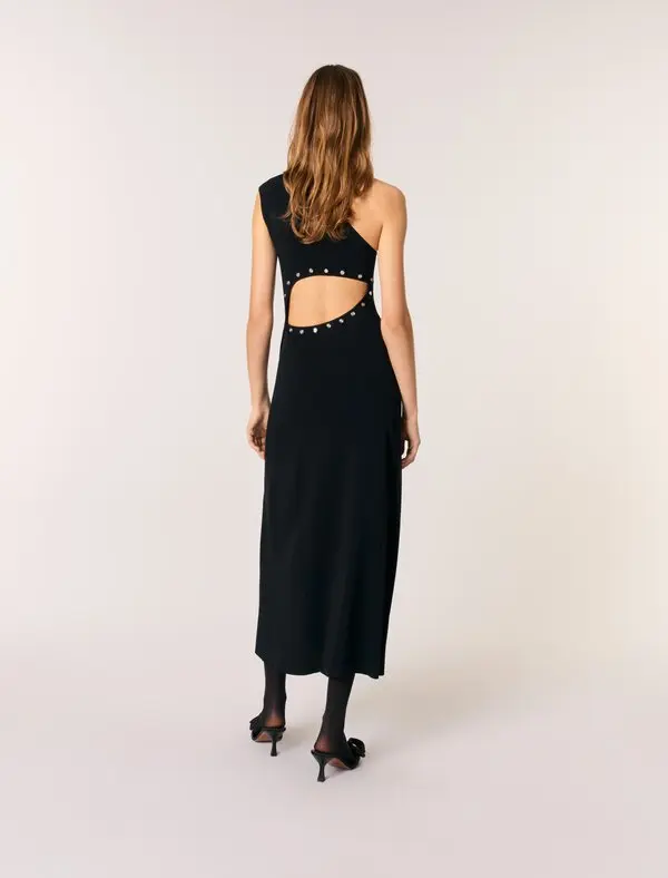 Maje Asymmetric Knit Maxi Dress