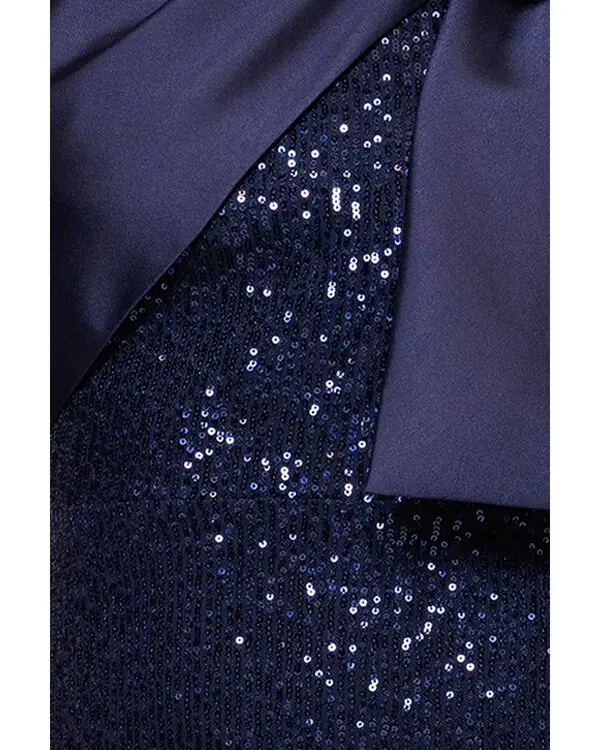 Aqua Long Sequinned Bow Dress