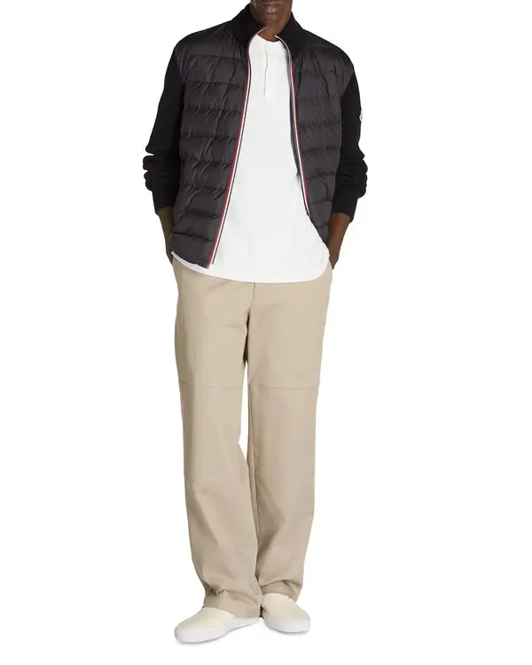 Moncler Wool Knit Quilted Down Combo Cardigan - Black