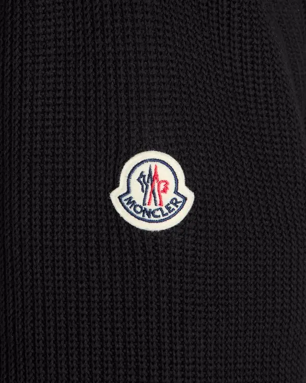 Moncler Wool Knit Quilted Down Combo Cardigan - Black