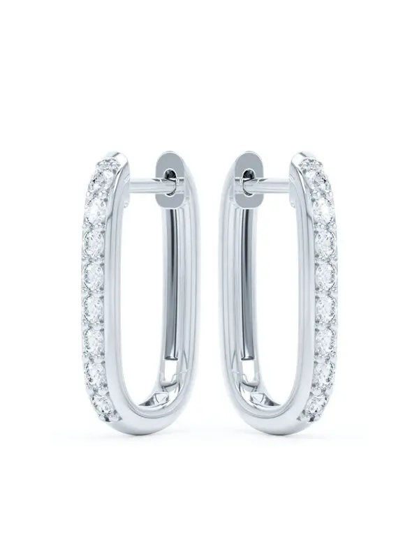 LOEV 14k Recycled White Gold Allday Diamond Hoop Earrings - Silver