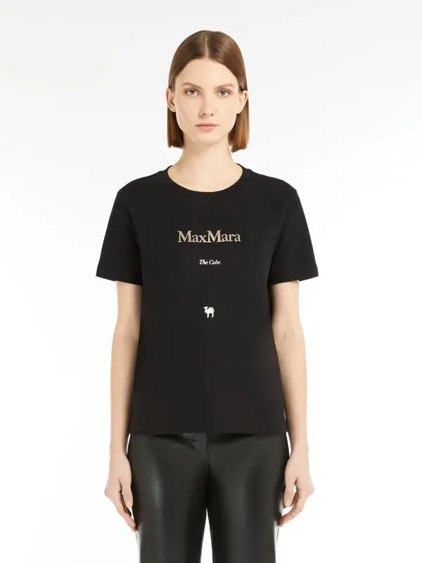 美品★MaxMara The Cube Tシャツ Lサイズ ブラック Max Mara Regular-Fit Jersey T-Shirt In Black - 30% Off | Editorialist