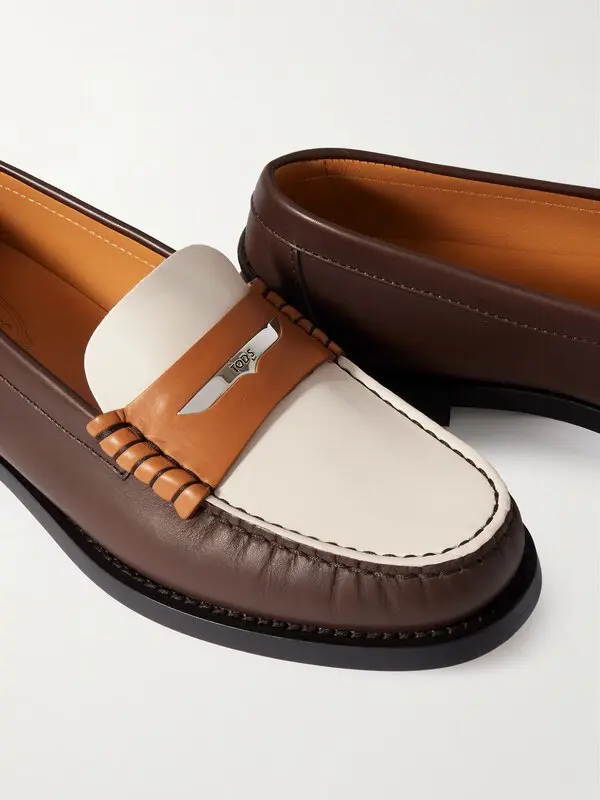 TOD'S Embellished Leather Loafers