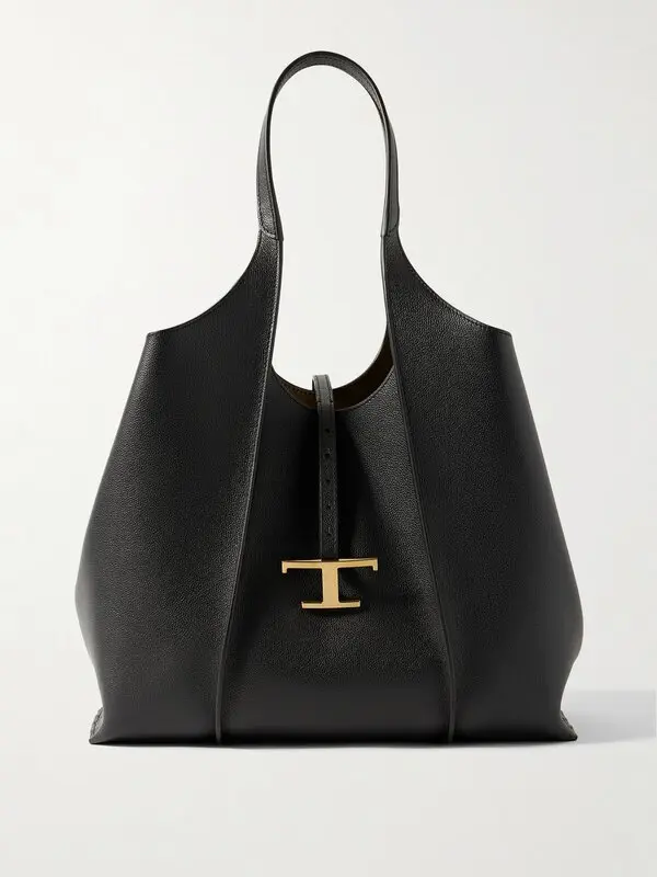 TOD'S Large Textured-leather Shoulder Bag