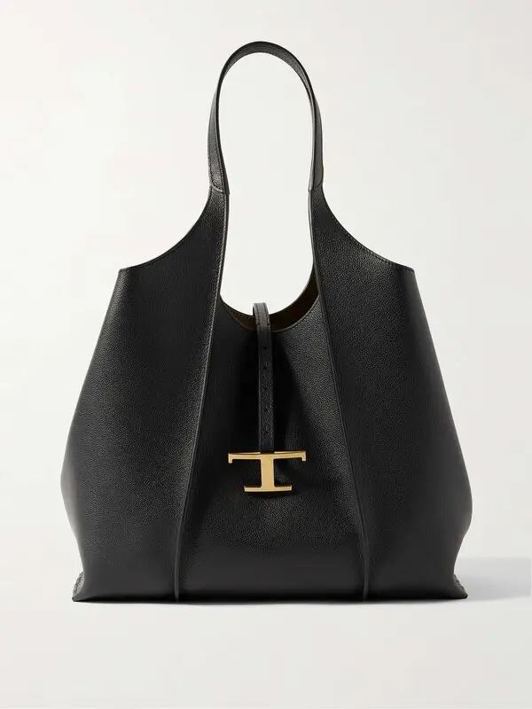 TOD'S Large Textured-leather Shoulder Bag