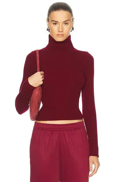Enza Costa Ribbed Turtleneck Sweater