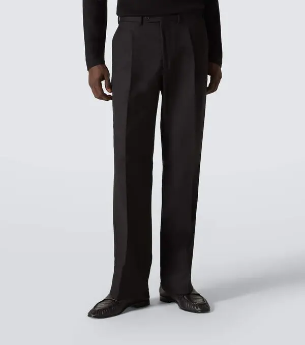 SAMAN AMEL Amo Wool Straight-leg Pants