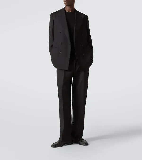 SAMAN AMEL Amo Wool Straight-leg Pants