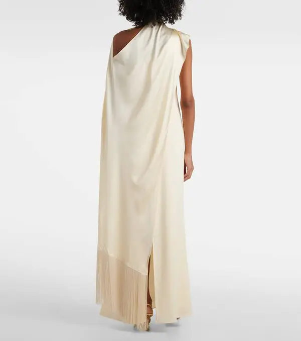 TALLER MARMO Berenson Caped Crepe Cady Gown - White