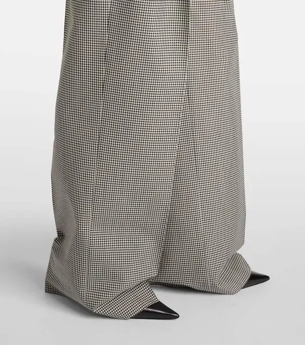 RÓHE Gingham Wool-blend Wide-leg Trousers
