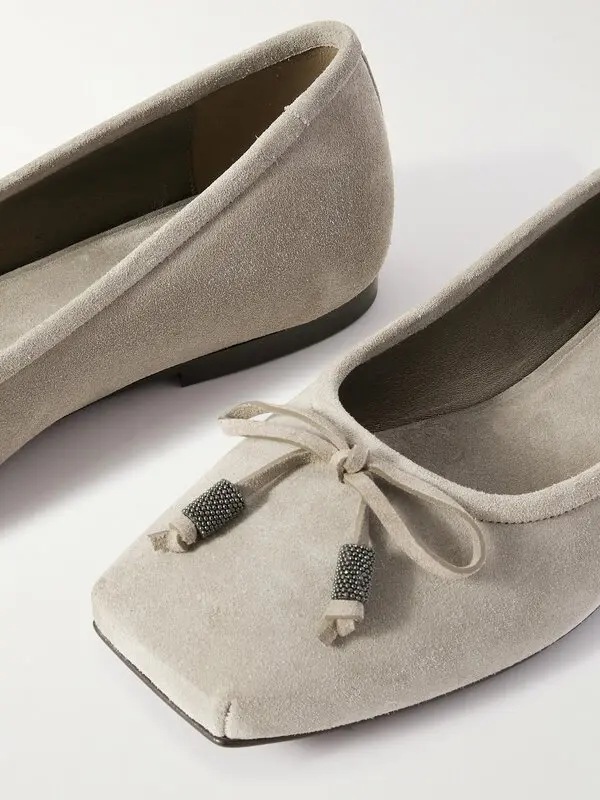 Brunello Cucinelli Bead-embellished Ballet Flats - Neutrals