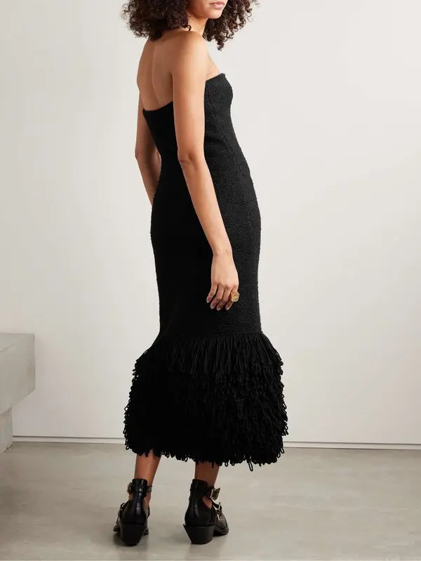 Gabriela Hearst Corus Fringed Cashmere And Silk-blend Midi Dress