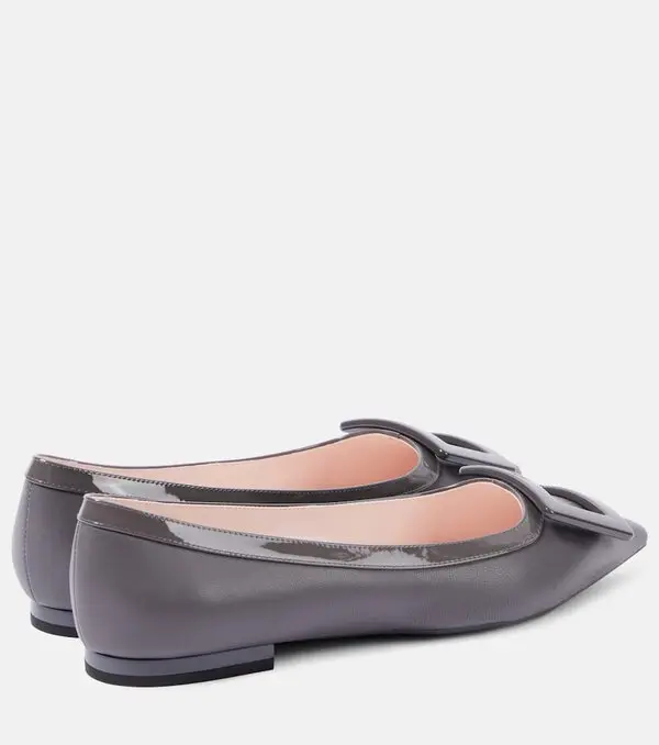 ROGER VIVIER Gommettine Leather Ballet Flats