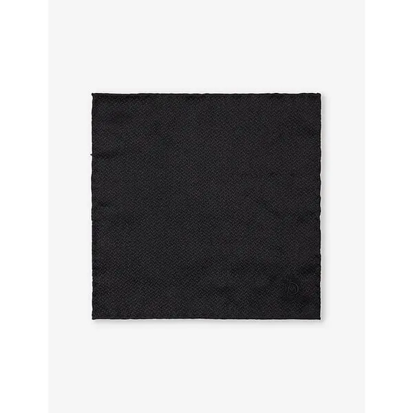 Dunhill Texture-weave Silk Pocket Square - Black