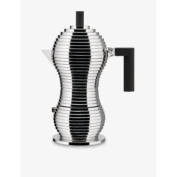 ALESSI Pulcina Espresso 6-cup Coffee Maker - Silver And Black