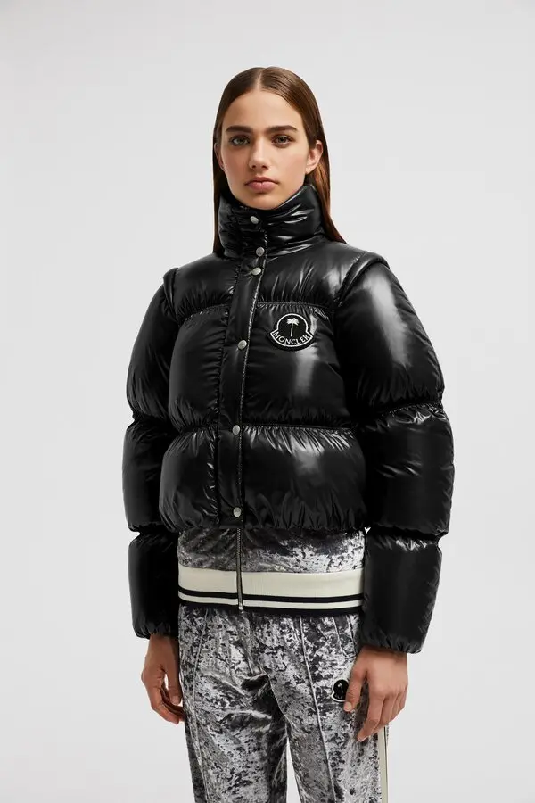 MONCLER x PalmAngels ShortDown 新品　モンクレール Moncler Genius: Moncler x Palm Angels Black Simoon Faux-Leather
