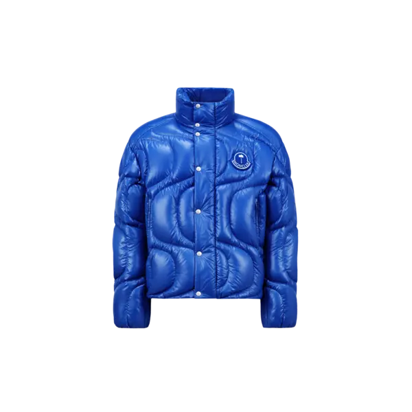 Moncler X Palm Angels Haunani Short Down Jacket - Blue | Editorialist