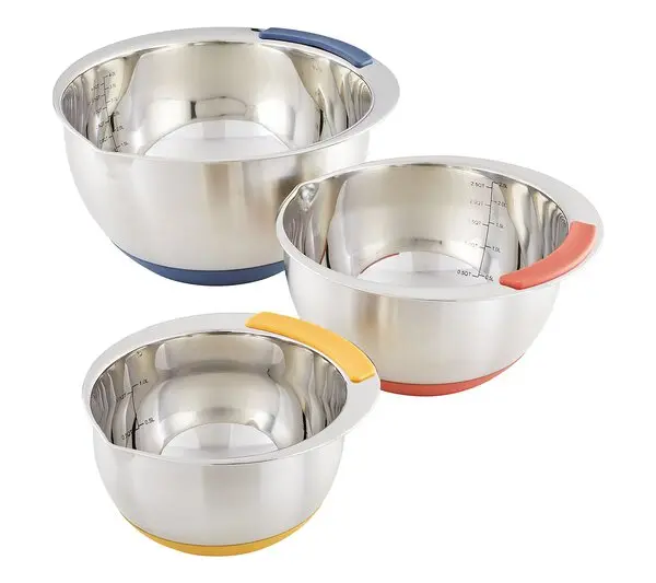 AYESHA CURRY Stainless Steel Nesting Mixing Bow Ls, 3pc - Silver
