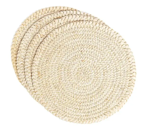 OVERANDBACK Over&back Set Of 4 Natural Round Woven Placemat S - One-color