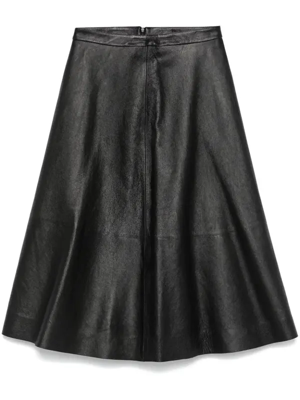 Balenciaga Leather Midi Skirt