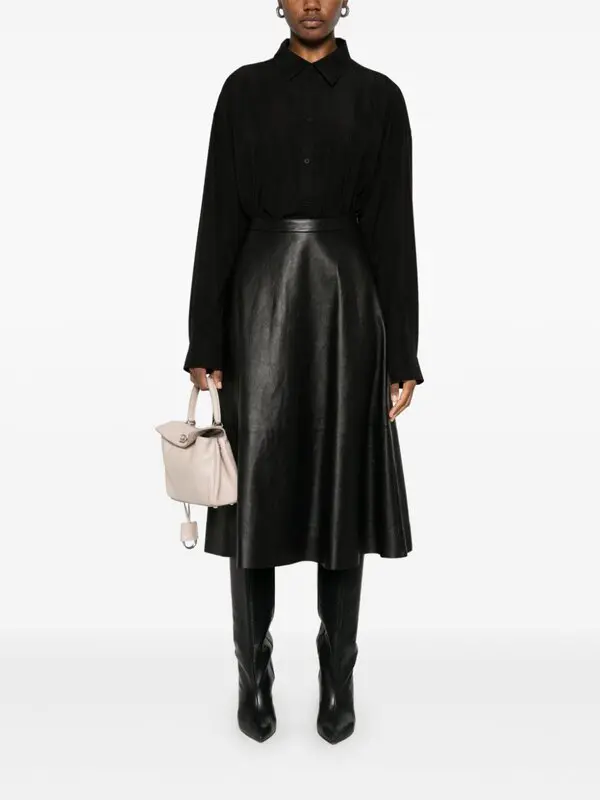 Balenciaga Leather Midi Skirt