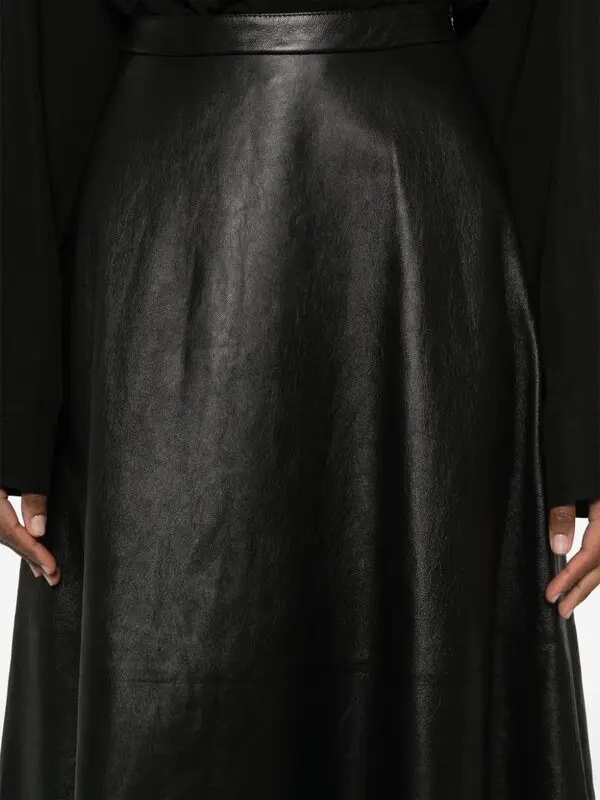 Balenciaga Leather Midi Skirt