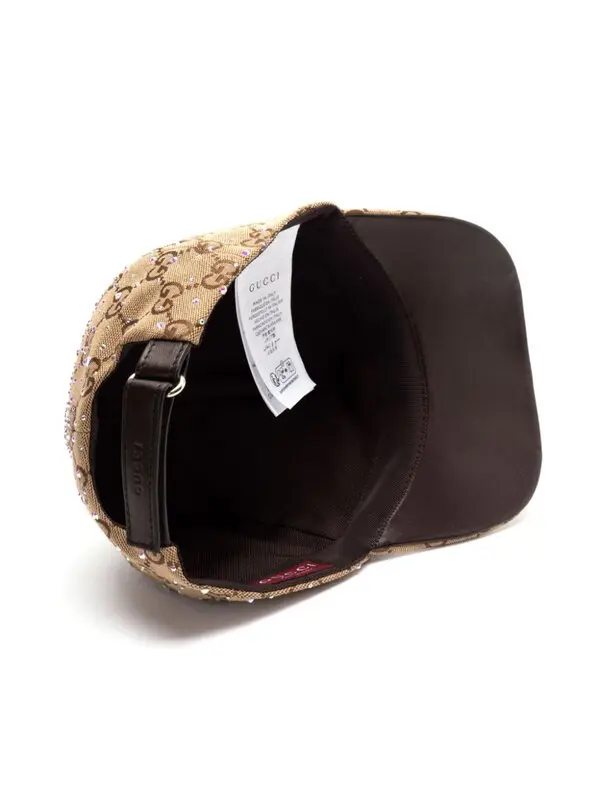 Gucci Gg Crystal-Embellished Cap - Neutrals | Editorialist display picture 1