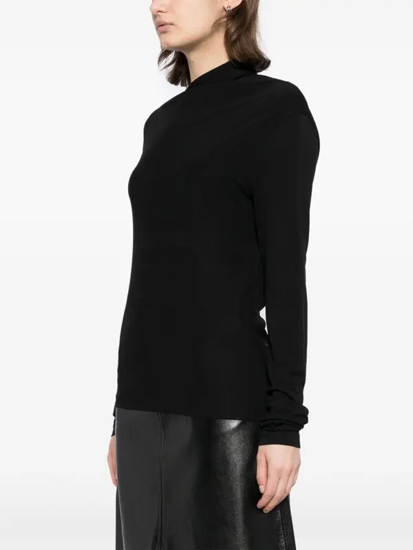 TOTEME Draped Jersey Top - Black