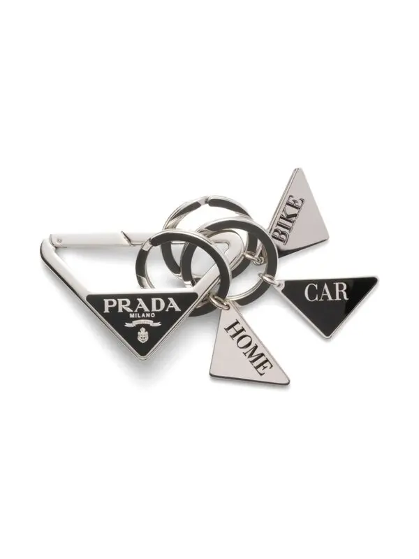Prada Triangle Keyring - Black