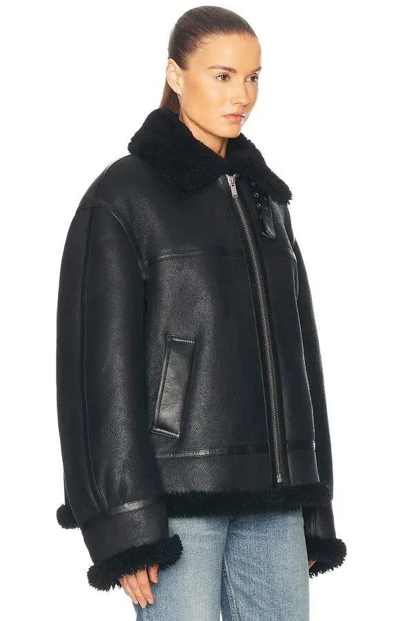 Saint Laurent Leather Bomber Jacket