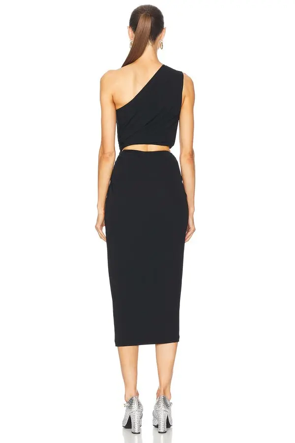 bottega veneta one shoulder dress Bottega Veneta One-Shoulder Drape Slit Dress
